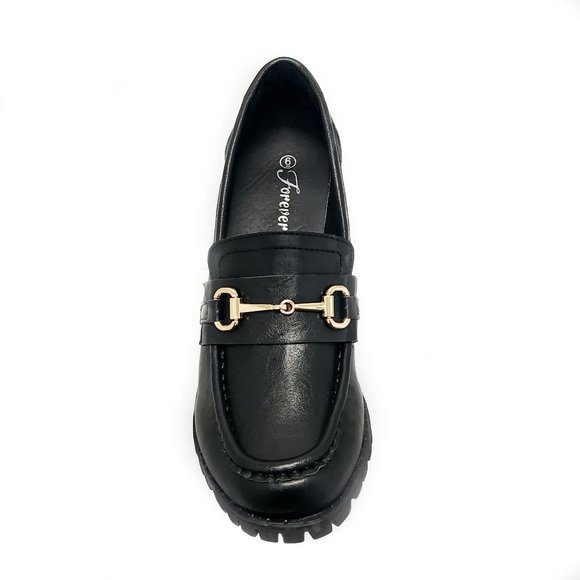 Shoes | New Black Chain Platform Chunky Heel Penny Loafers | Poshmark